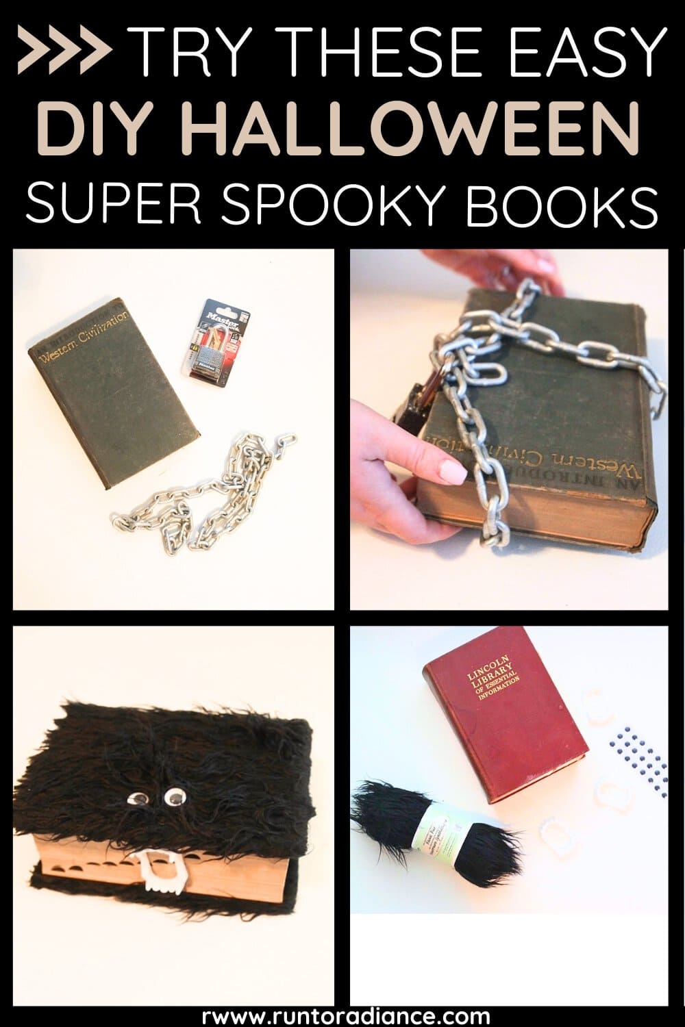 DIY Spooky Halloween Decorations With Books - Run To Radiance