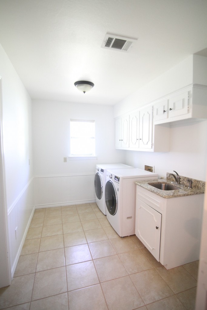 White, Bright Laundry Room Makeover- ORC Week 2 - Run To Radiance