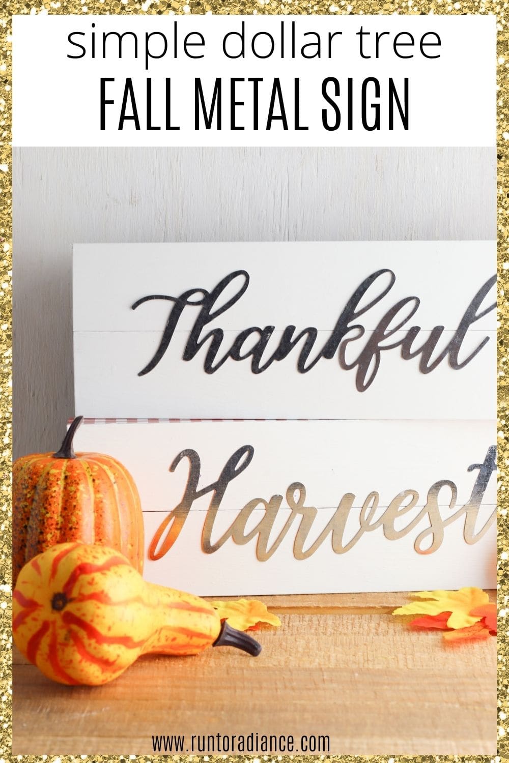 How to Make Your Own DIY Fall Metal Sign From The Dollar Tree - Run To ...