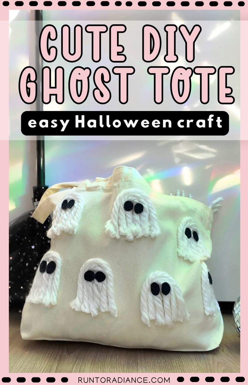 DIY Ghost Tote Bag (Simple + Cute Halloween Craft!) - Run To Radiance