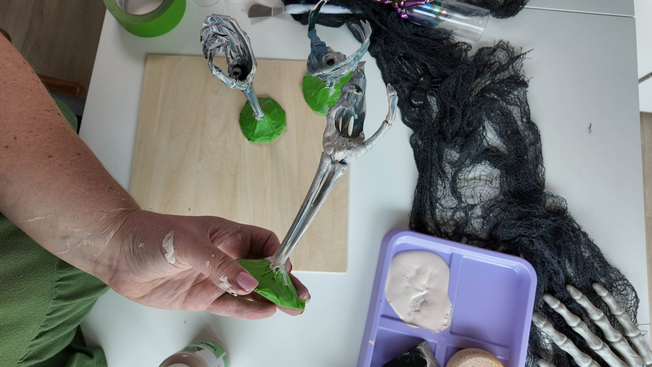 VIRAL Skeleton Hand Candle Holder (Dollar Tree Hack - 2 Ways!)