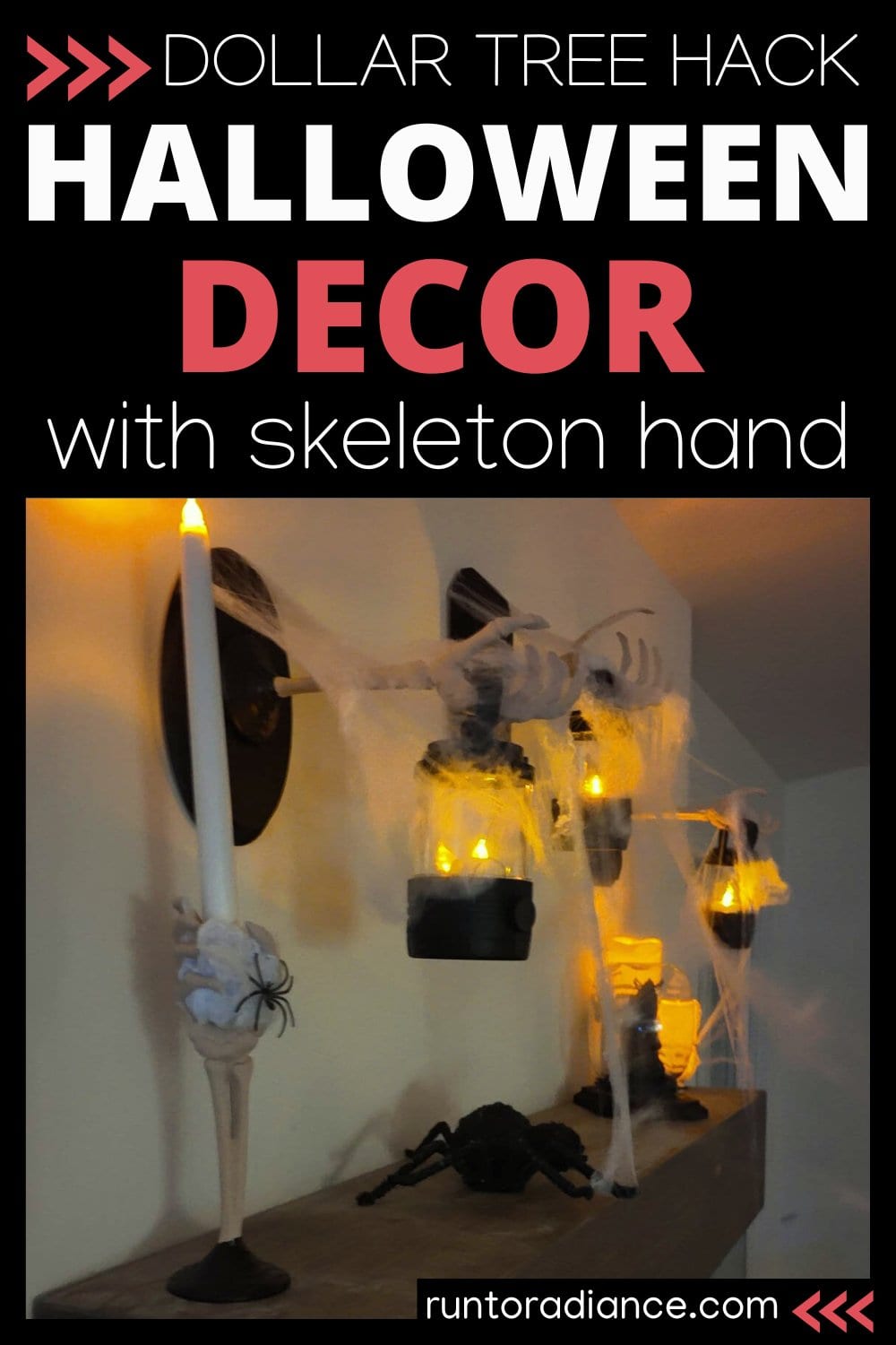 VIRAL Skeleton Hand Candle Holder (Dollar Tree Hack - 2 Ways!)